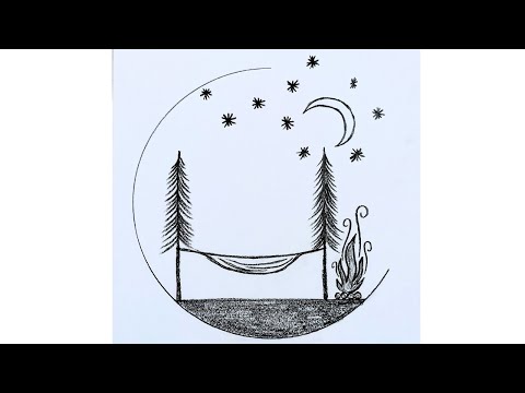 Simple Drawing Ideas | How to Draw a Hammock camping Step by Step for Beginners in Just 2 Minutes