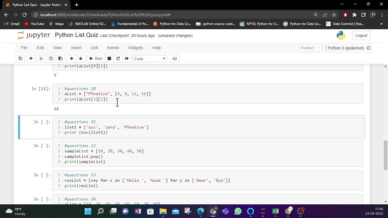Day 113 : Python List Quiz  | Tricky Interview Questions