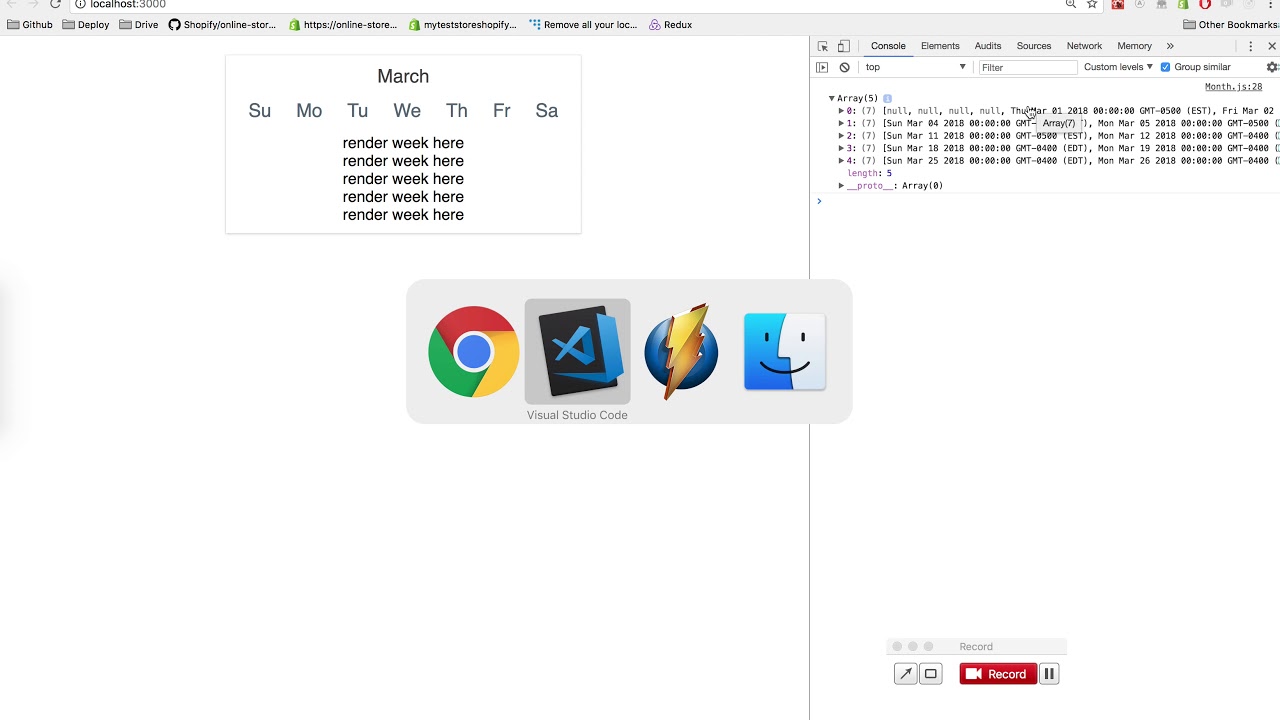Rendering weeks for DatePicker
