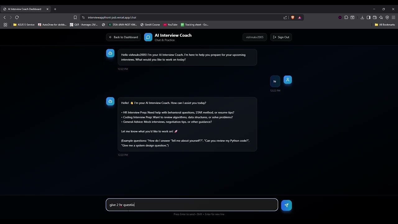AI Interview Coach (Devpost Bolt hackathon)