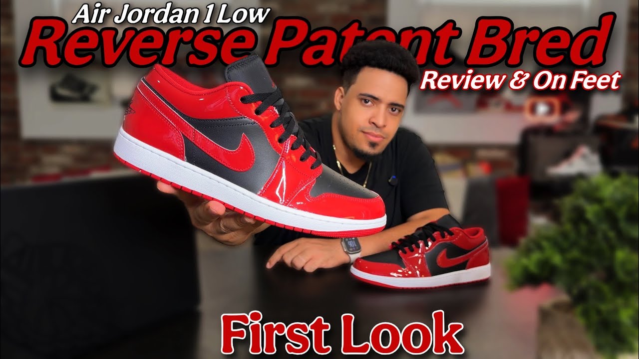 First Look 👀 Jordan 1 Low Reverse Patent Bred - Review & On Feet 