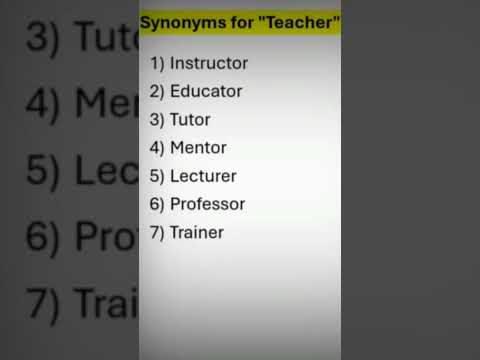 Synonyms for Teacher
