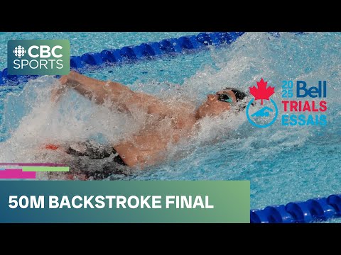 Men's 50m backstroke final at Bell Canadian Swimming Trials | #CBCSports