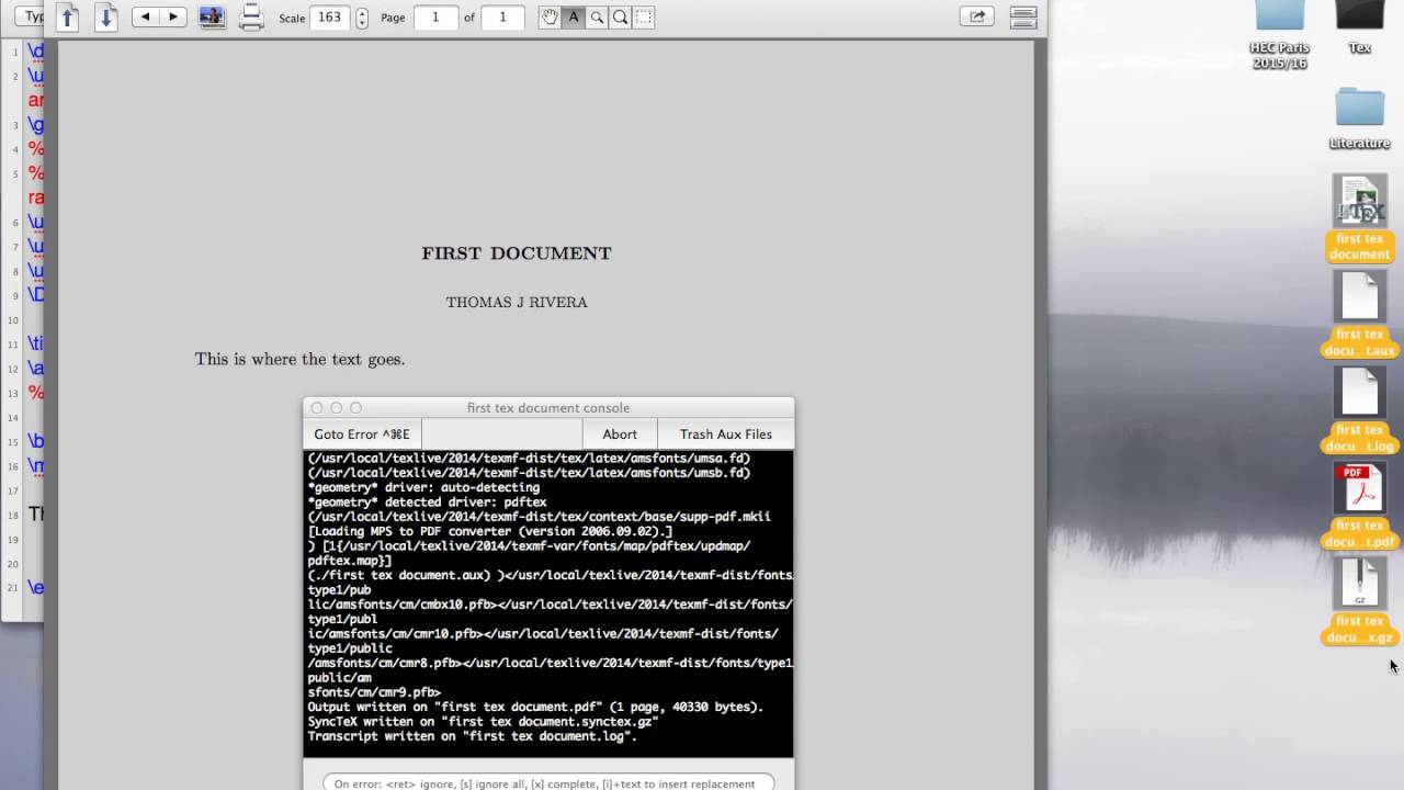 LaTex Tutorial 1: Making Your First Document