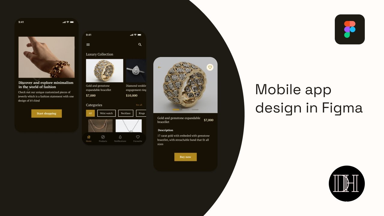 Figma tutorial | Dark mode mobile app design in Figma