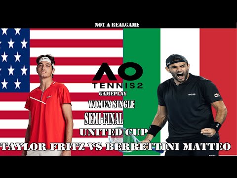 Taylor Fritz vs Berrettini Matteo 🏆 ⚽ United Cup final (8/01/2023) 🎮 gameplay on AO