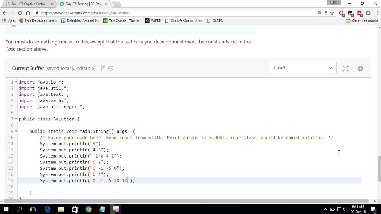 Day 27 Testing! hackerrank | java | tutorial