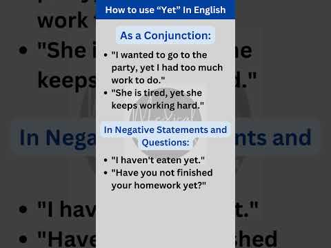 How to use โYetโ In English Grammar | Learn English #shorts