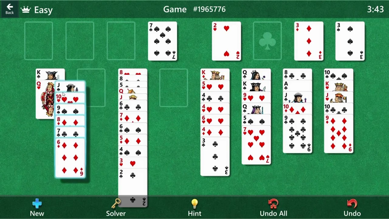 Microsoft Solitaire Gameplay Ending with Bouncing Cards (Lets Start)