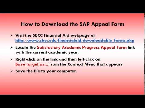 Part 4 - How Do I Download and Open the SAP Appeal Form?