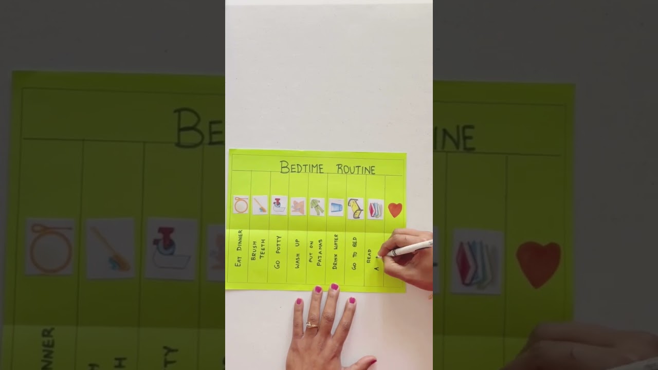 DIY Bedtime routine chart for kids | Kids daily responsibility chart | Bedtime flip chart