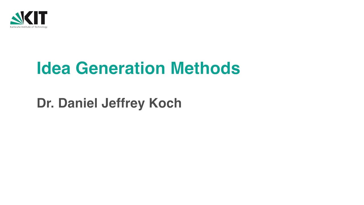 Idea Generation Methods - MOOC 2016