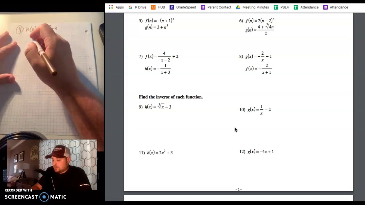 Homework Help Inverse Functions