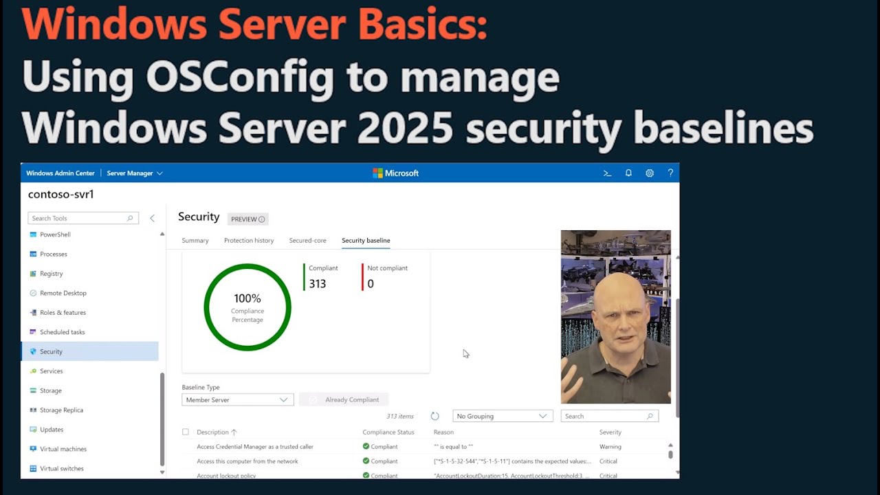 Using OSConfig to manage Windows Server 2025 security baselines
