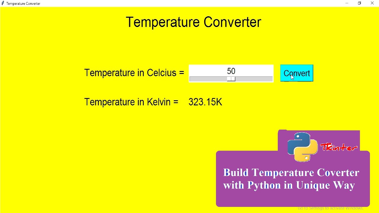 Create temperature converter with python-tkinter