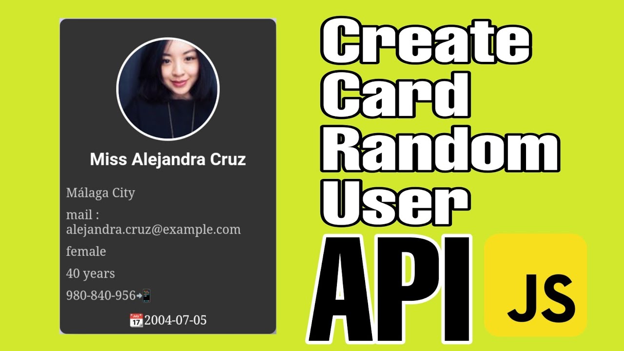 Random User | Project Javascript API | Html, Css, Javascript