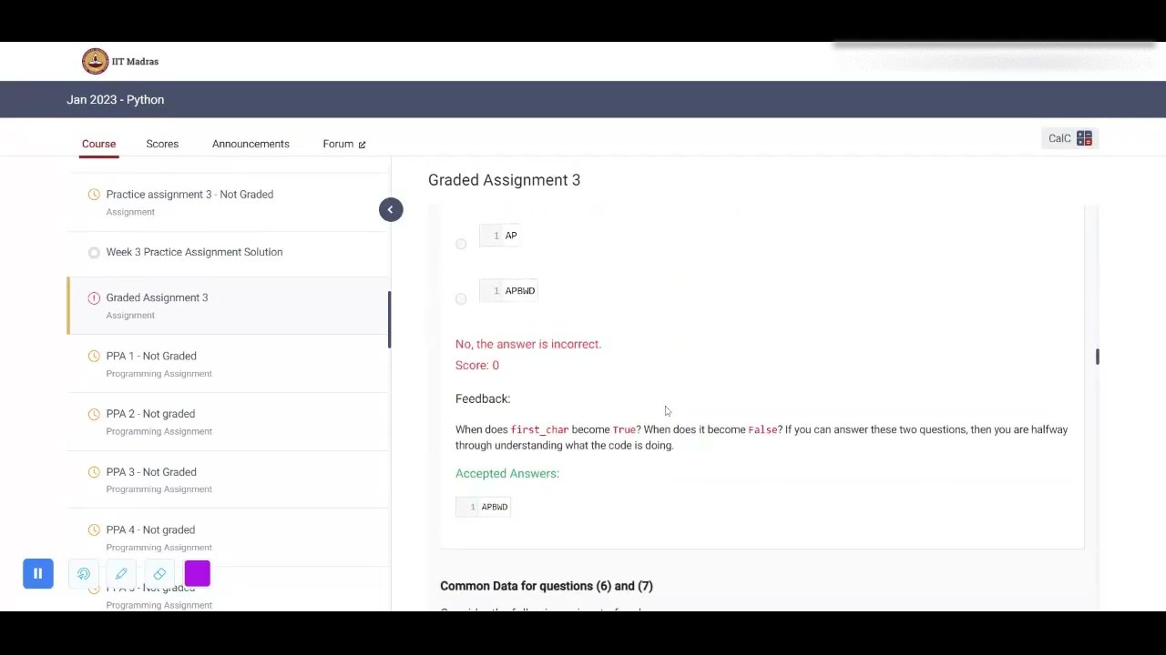 Python Week 3 - Graded Assignment Solution | Python in Programming | B.S IIT Madras
