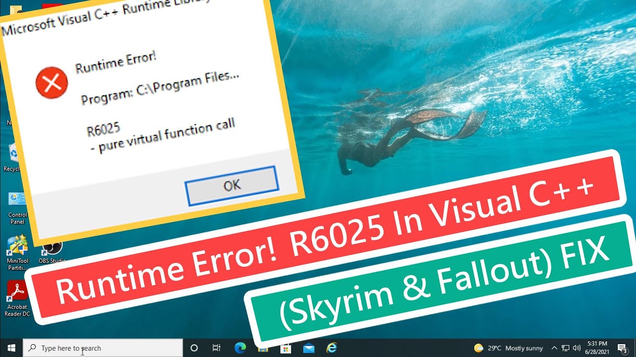 Runtime Error r6025 In Visual C++ (Skyrim & Fallout) FIX