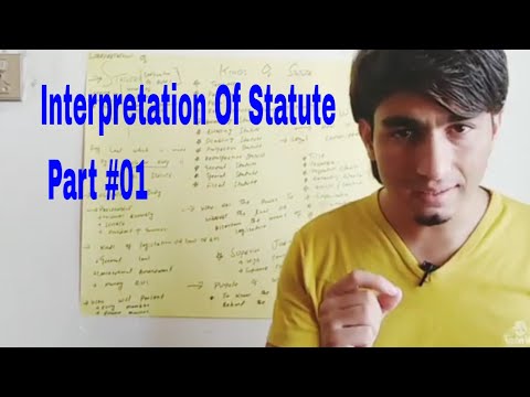 Interpretation Of Statute Part 01 In Urdu
