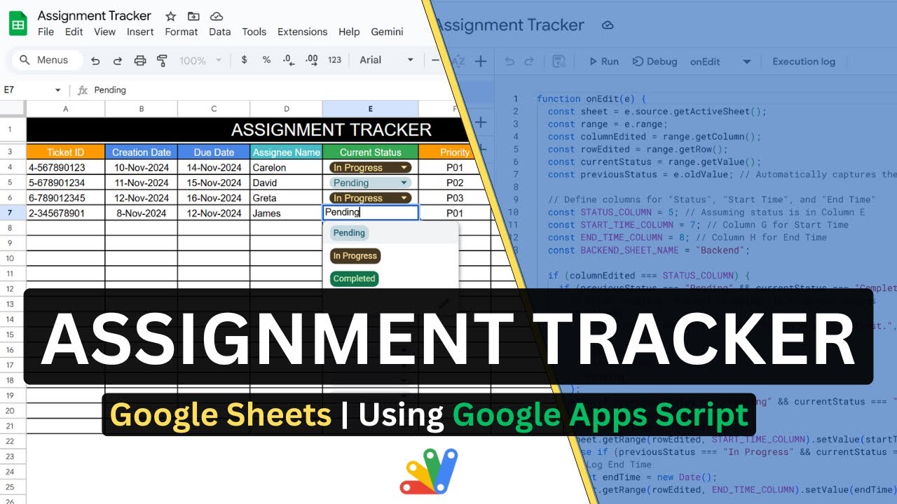 Automated Assignment Tracker in Google Sheets (Free Template!)