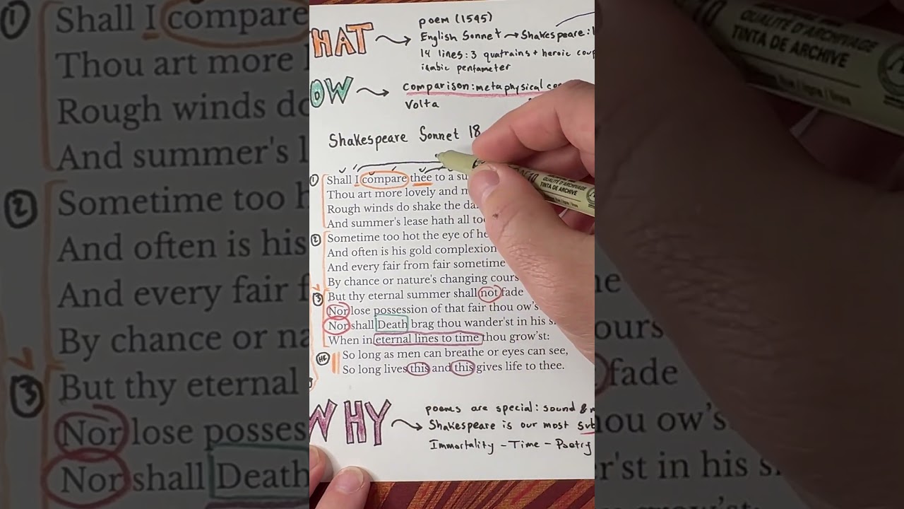 Shakespeare: Sonnet 18 #readingrenaissance #books #annotations #shakespeare