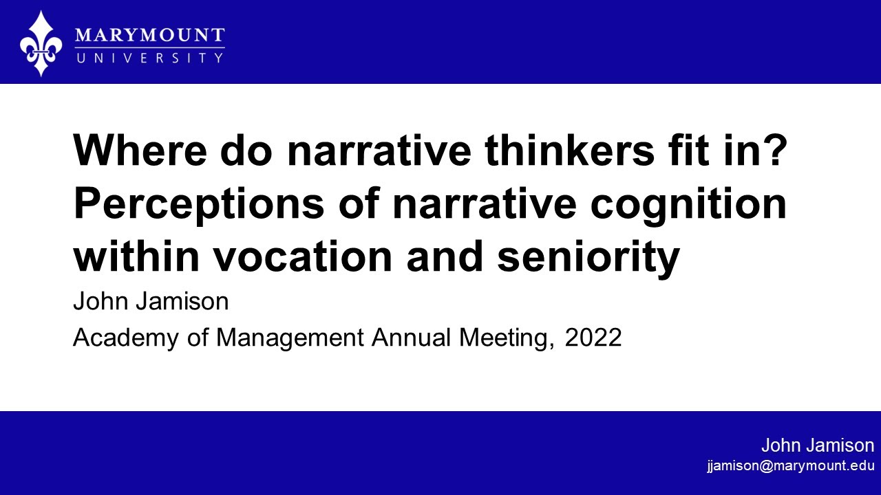 Where do narrative thinkers fit in? Perceptions of narrative cognition