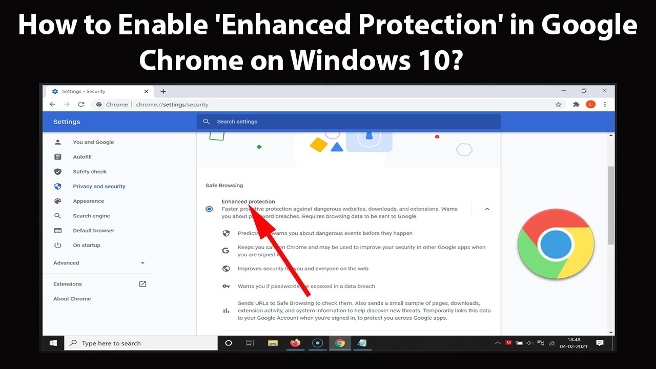 How to Enable 'Enhanced Protection' in Google Chrome on Windows 10?