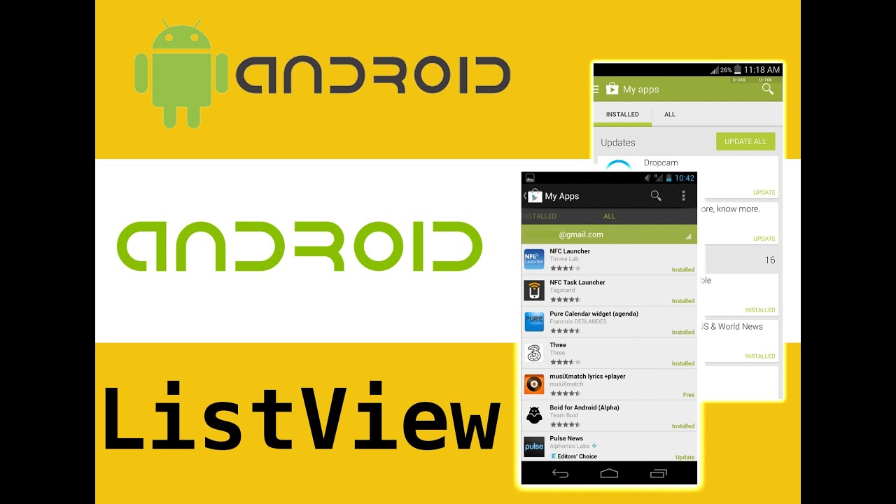 ListView android , Listview with Images and Text android studio, Custom ListView With BaseAdapter