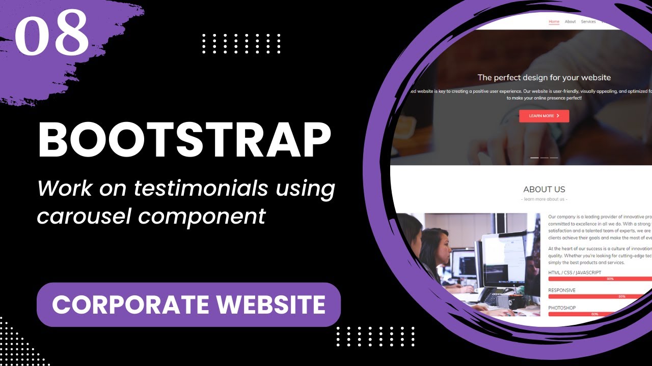 Bootstrap #8 - Work on testimonials using carousel component