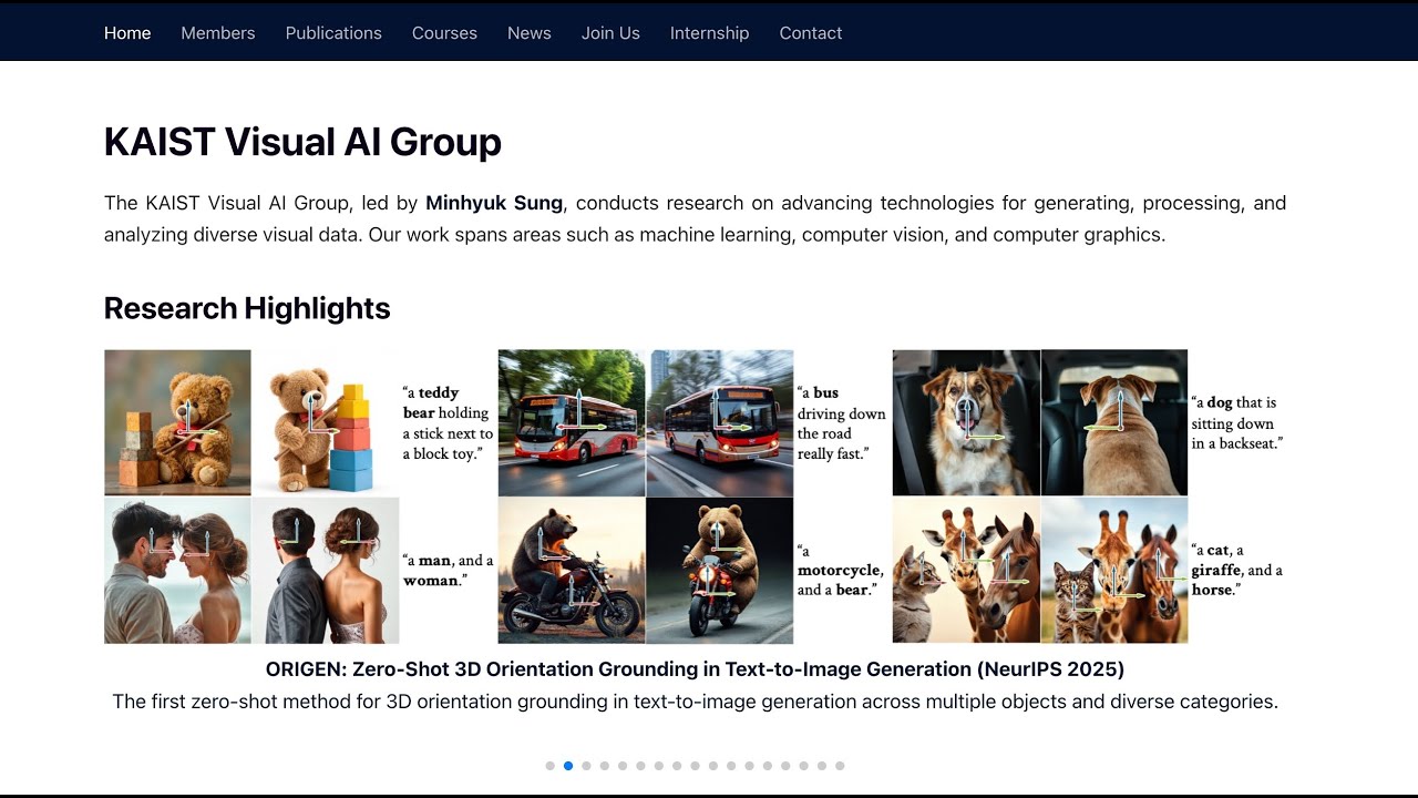 KAIST Visual AI Group Internship Application South Korea.