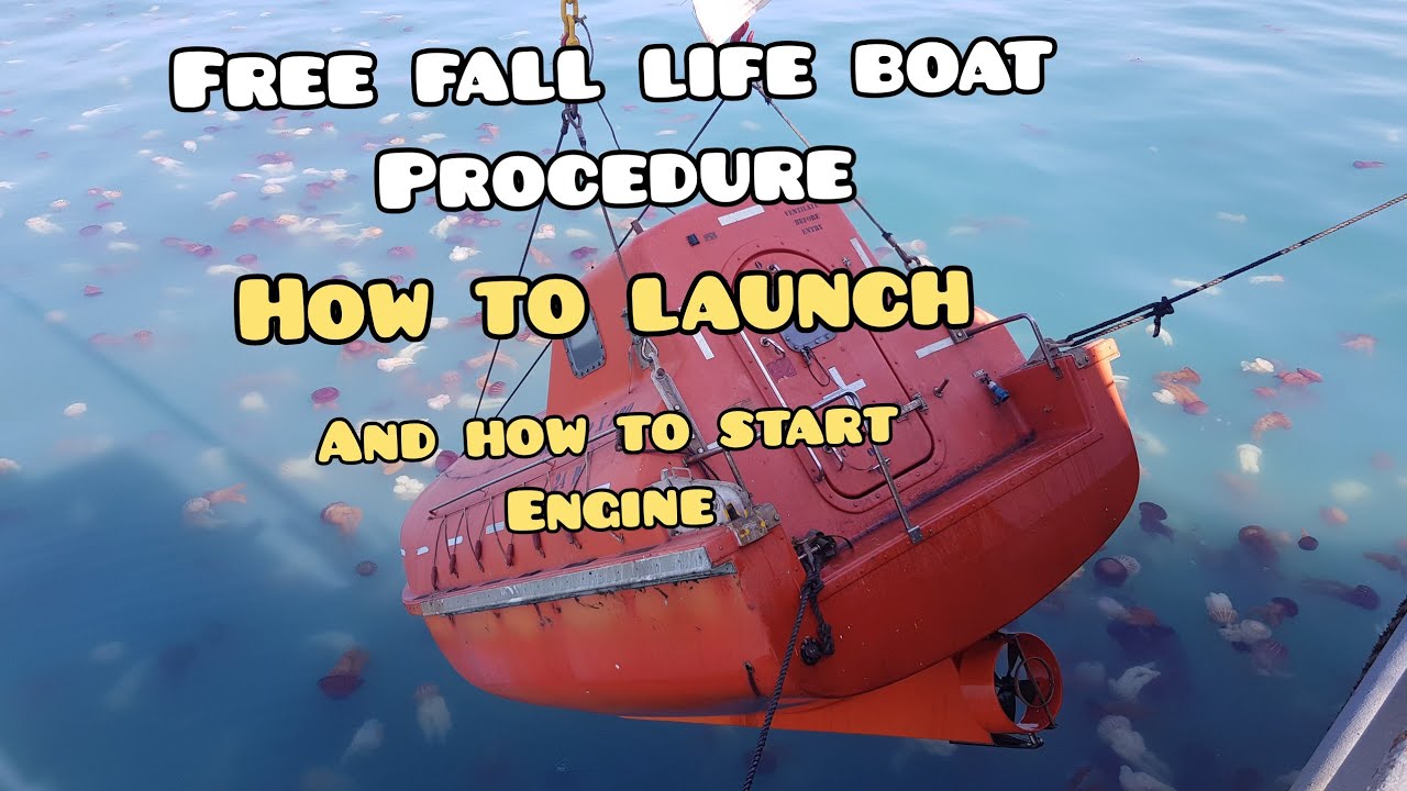 How to launch free fall lifeboat. and how to test engine #educationalvlog
