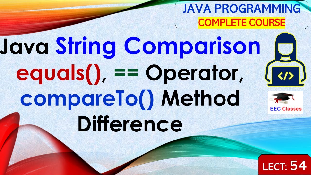 L54: Java String Comparison | equals(), == Operator, compareTo() Method Difference | Java Lectures