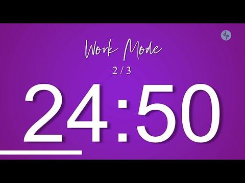 1 hour and 30 minutes Purple Design Pomodoro Technique - Study / Work / Focus Timer (3 sets)