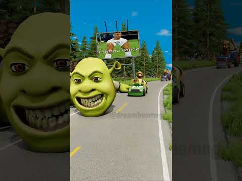 Brainrot Funny Cars & Italian memes vs Scary Shrek in BeamNG.drive