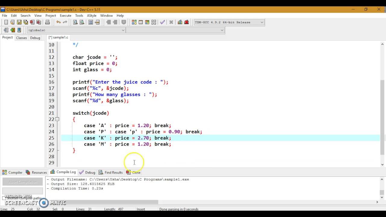 Lesson 9 -  Switch case (Part 3)