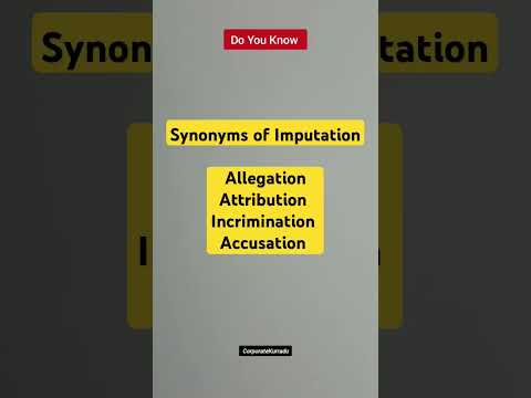 4 Synonyms of Imputation | Corporate Kurradu | #shorts #synonyms #job #learn #shortsfeed #short