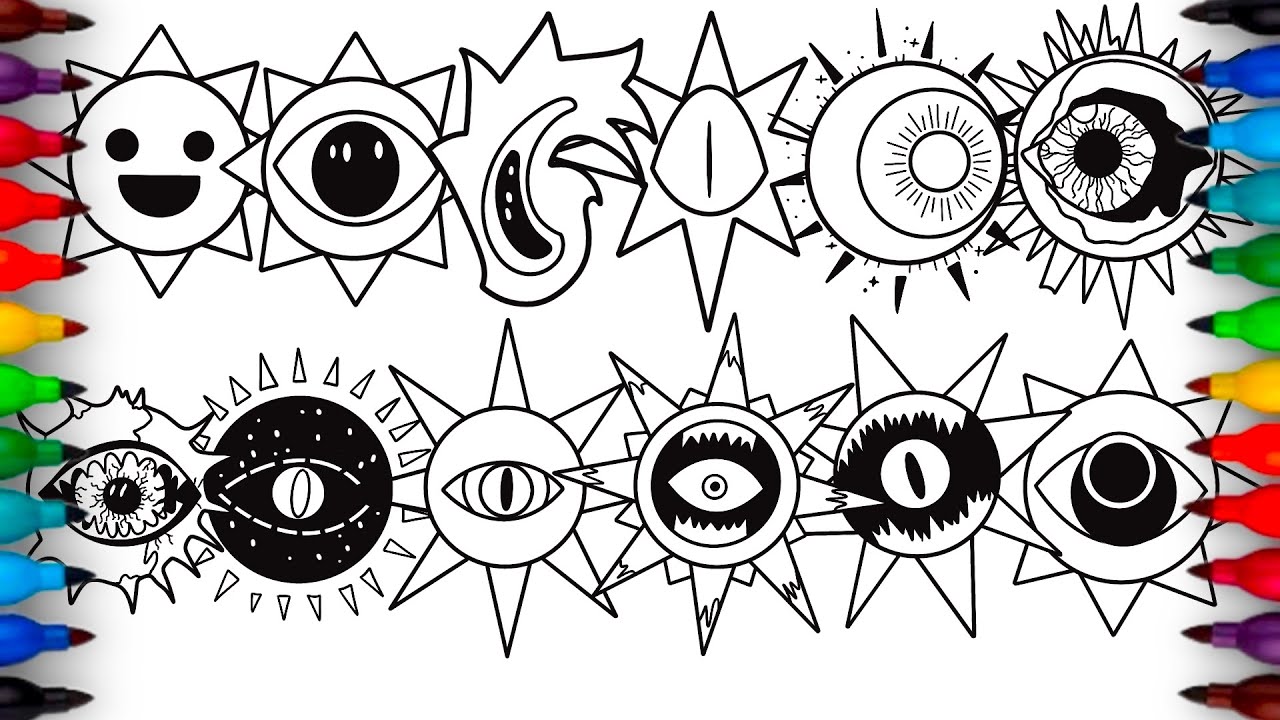 Incredibox Sprunki Coloring New Pages | How to COLOR Mr. SUN  Sprunki Phase 1 to Phase 12