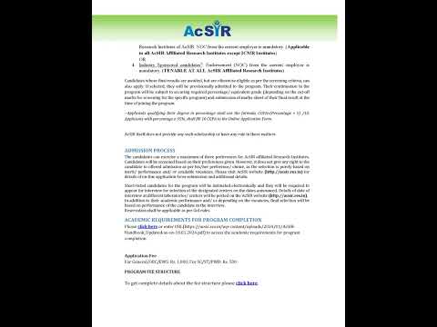 Online Applications for PhD in AcSIR #phd #music #phd2024 #application #acsir