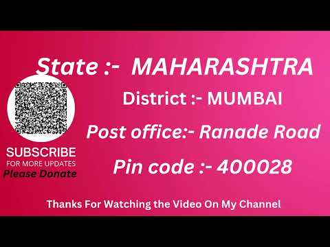 Maharashitra Mumbai Ranade road Ka pin code 400028 / Mumbai Ranade road ka post office