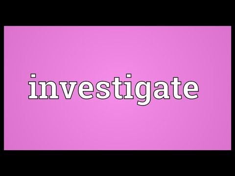 Investigate Meaning