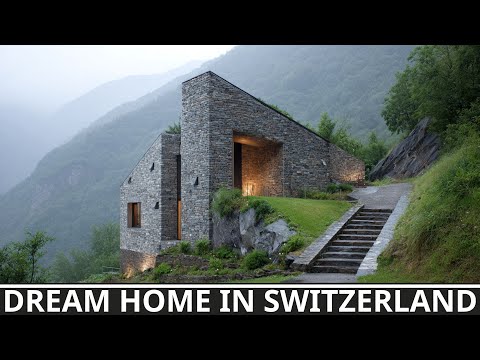 Modern Stone House Design Idea on a Swiss Hillside – Peaceful & Minimalist
