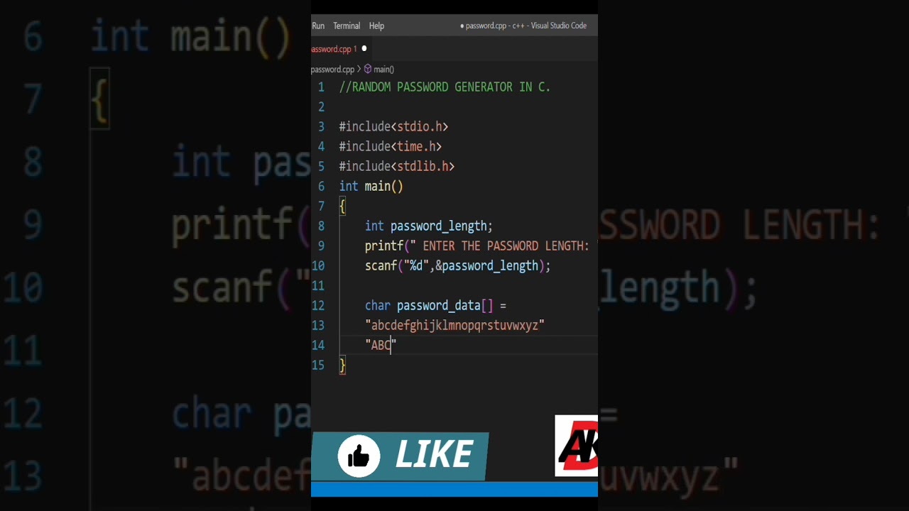 Random Password Generator in C.|| Coding In C.
