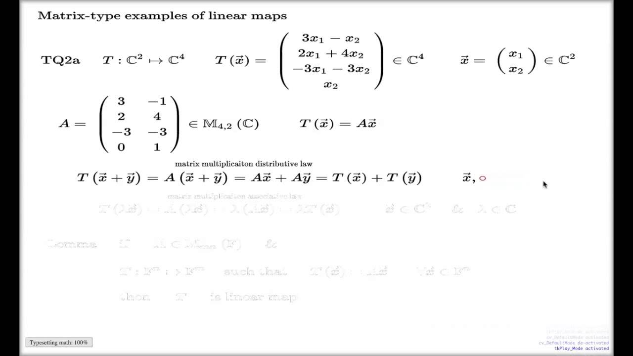 Matrix-type examples of linear maps