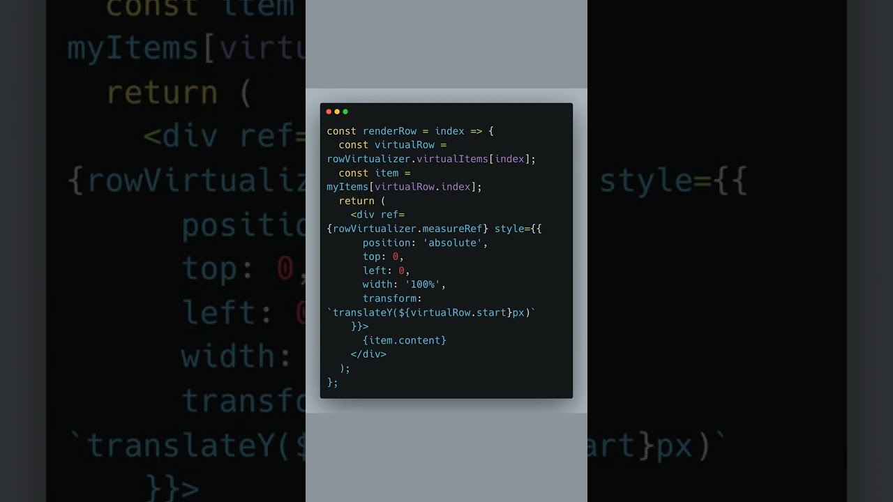 Master React Performance with TanStack Virtual #React