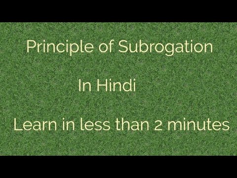 Principle of Subrogation in Hindi |Insurance |Only Audio