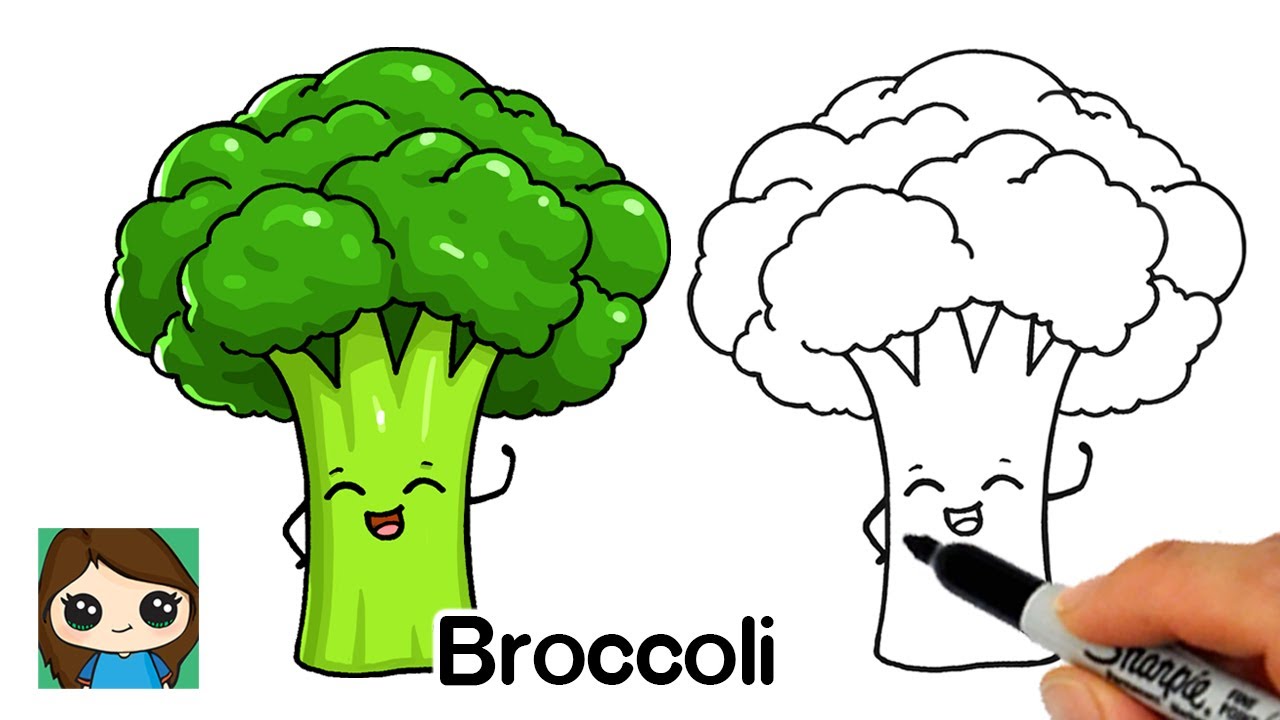 How to Draw Broccoli Easy 🥦 Veggie Series #1