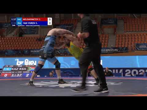 Qual. FS - 100 kg: Z. MOLDAKHMETOV (KAZ) v. S. VAN VUREN (RSA)