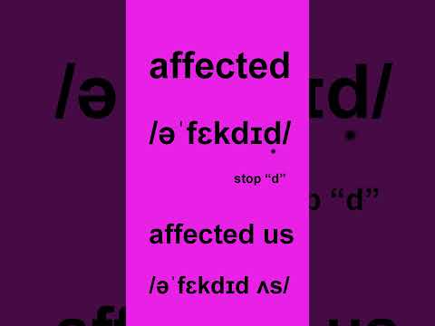 How to pronounce "affected" in American English #spokenenglish #howtopronounce #americanenglish
