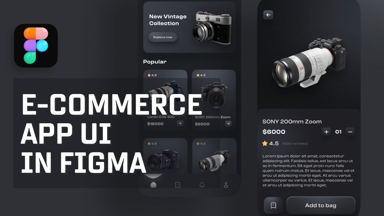 E-Commerce App UI (Dark Theme) in Figma | Step by Step Tutorial