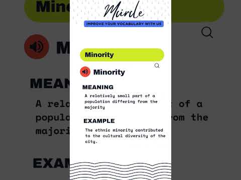 Meaning of Word MINORITY #shortvideo #english #learning